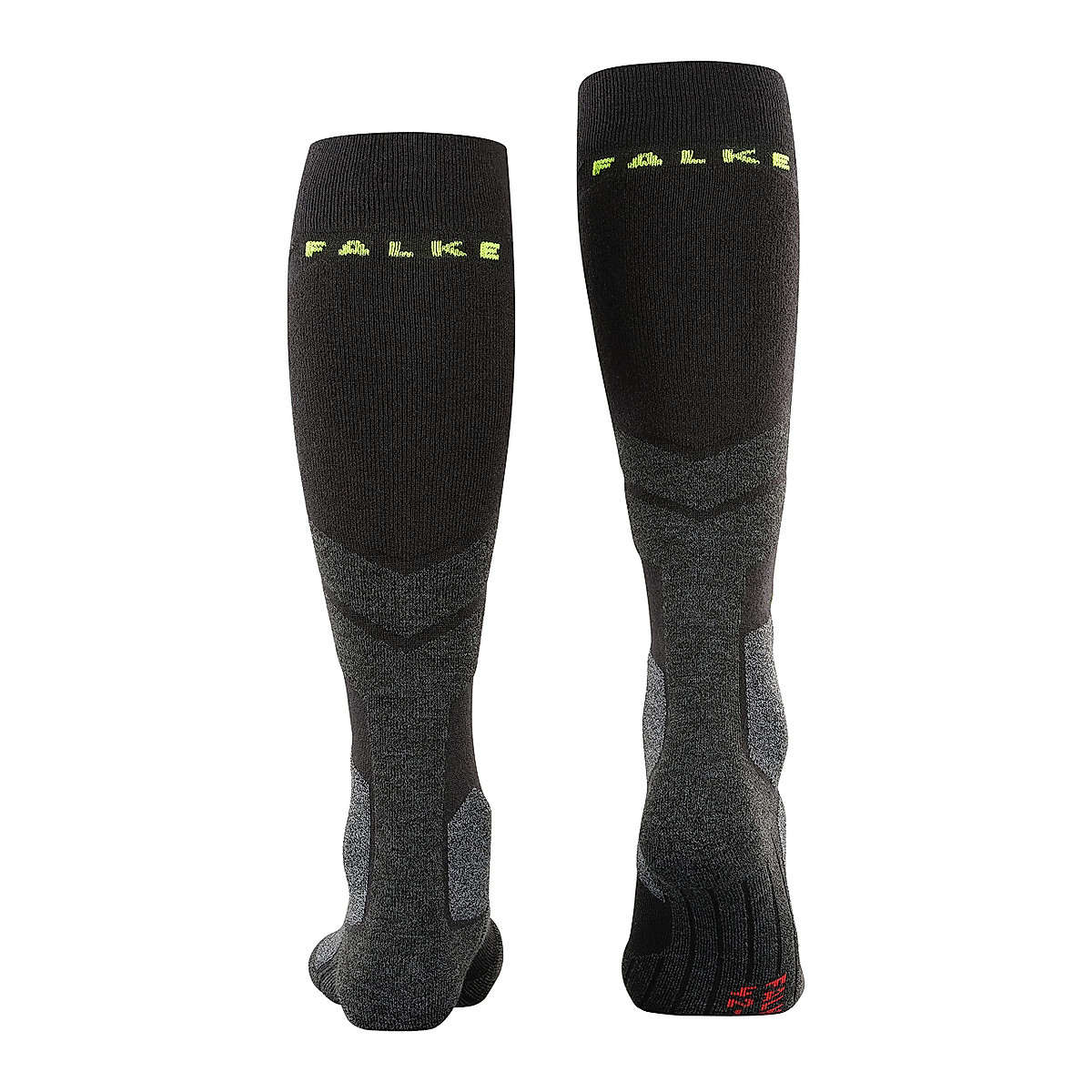FALKE Men's SB2 Ski Socks For Snowboarding, Merino Wool, Knee High, Mid Weight Cushion, Breathable Quick Dry, Black (Black-Mix 3010), 12.5-13.5, 1 Pair