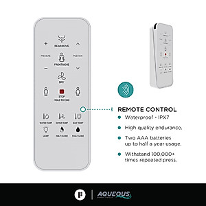 Aqueous In-Wall Smart Toilet Combo Set – Complete System with Toilet Bowl, Bidet Toilet Seat, Tank, Carrier for 2x4 Studs, Chrome Push Buttons, Round and Elongated Compatibility