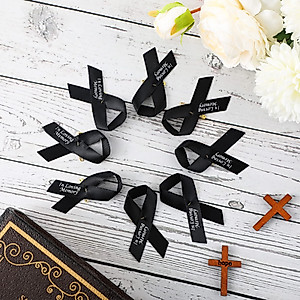 50 Pcs Funeral Ribbons Pins Black Memorial Ribbon in Loving Memory Ribbon Mourning Sympathy Ribbons with Safety Pins for Funeral Event Bereavement Remembrance Service