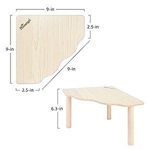 Niteangel Hamster Play Wooden Platform for Dwarf Syrian Hamsters Gerbils Mice Degus or Other Small Pets (Triangle - 5.9'' Height, Burlywood)