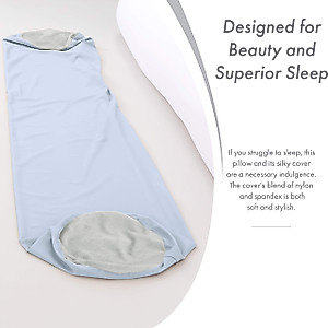 Case Only - Body Pillow Cover Stylish Silky Super Soft - 85% Spandex/ 15% Nylon, Beauty - Anti Wrinkle, Anti Aging Prevention - Breathable Pillowcase Design - Gentle on Hair Size 48 X 8, Silver Mist