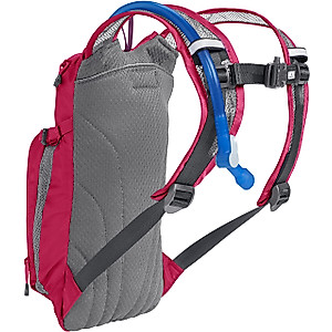 CamelBak Mini M.U.L.E. Kids Hydration Backpack for Hiking and Biking - 50oz, Hot Pink/Purple Stripe