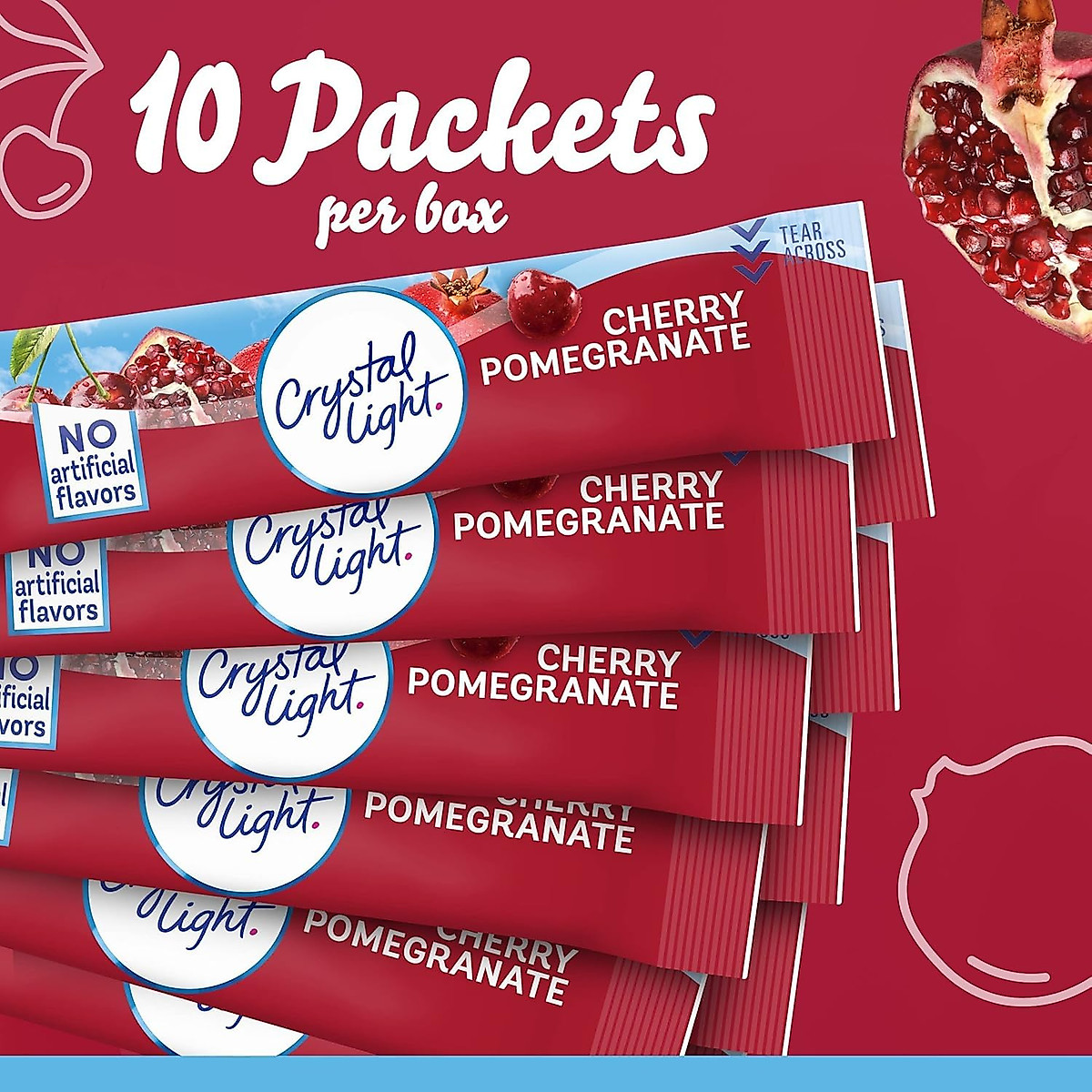 Crystal Light On The Go Antioxidant, Natural Cherry Pomegranate, 10-Count Boxes Pack of 3
