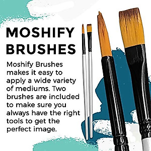 Armour Etch Glass Etching Cream Kit - Create Permanently Etched Designs - 10oz Net Weight - Bundled with Moshify Application Brushes