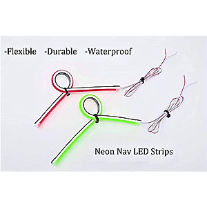 Green Blob Outdoors Marine Navigation LED Strips Kit for Pontoon, Bass, Sk,i Wave Runner, Jon Boats and Kayaks (Neon Style Red, Green)