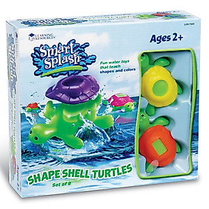 Learning Resources Shape Shell Turtles, Set of 8,Multi-color,5"