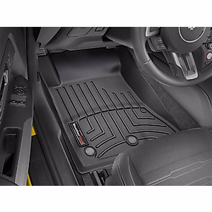 WeatherTech Custom Fit FloorLiners for Ford Mustang Shelby GT350R, Mustang Shelby GT500, Mustang, Mustang Mach 1, Mustang Shelby GT350-1st Row (446991), Black