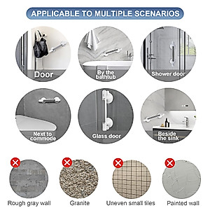 Kaglro 12 inch Grab Bars for Bathtubs and Showers with Indicators, Elderly Shower Handle with Strong Suction Cup, Tool Free Installation, Balance Assist Safety Shower Grab Bar for Seniors, Handicap