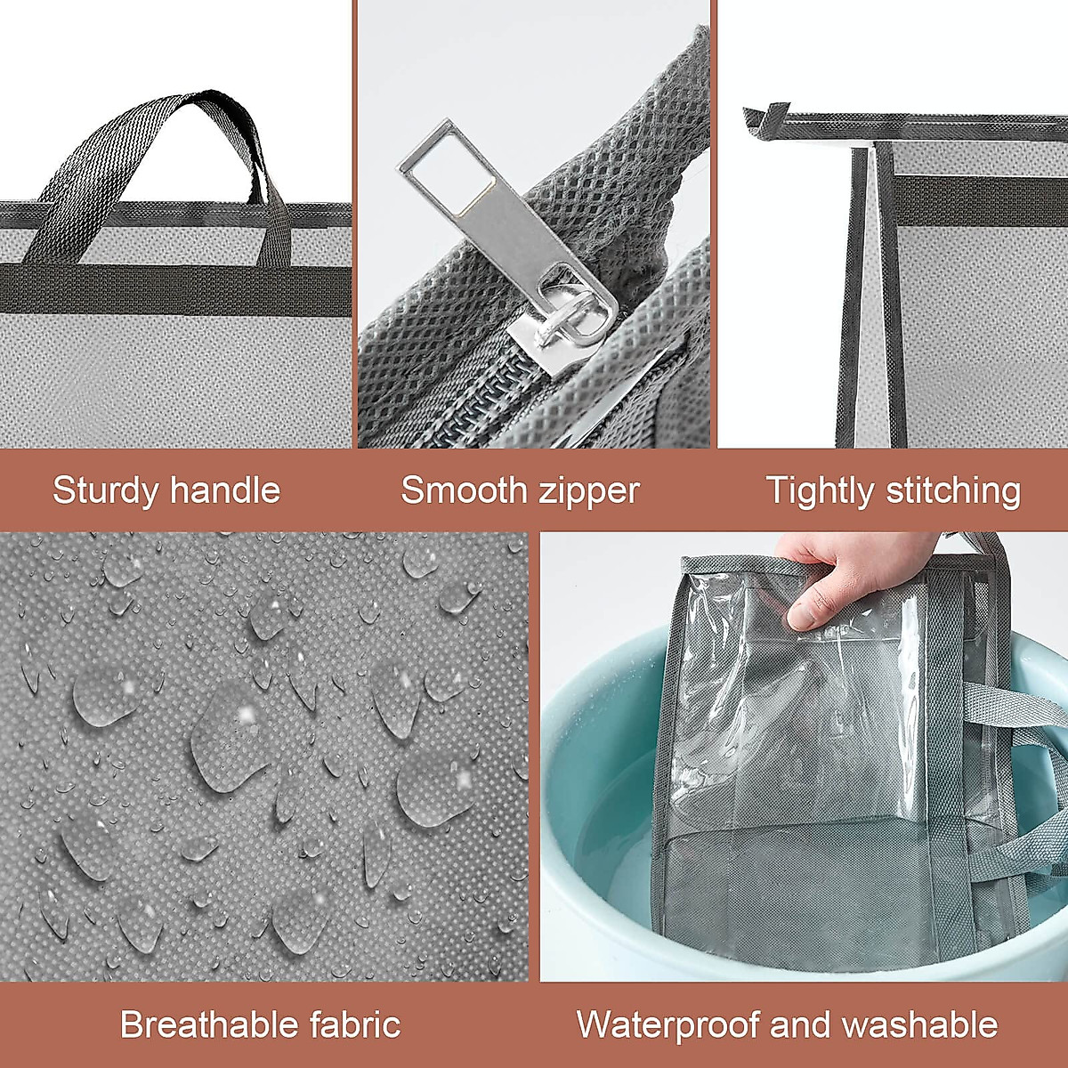 Fyoudis Transparent Handbag Dust Cover Bag Purse Storage Organizer with Zipper - Clear Dust-proof bag Purse Protector Storage Bag for Closet Shelf - 5 Sizes