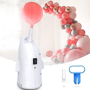 Balloon Pump Electric, Cadrim Electric Portable Balloon Pump with Nozzle and Balloon Knotter, Penguin Shaped Portable Balloon Pump Inflator for Party/Wedding/Christmas/Birthday/Ceremony