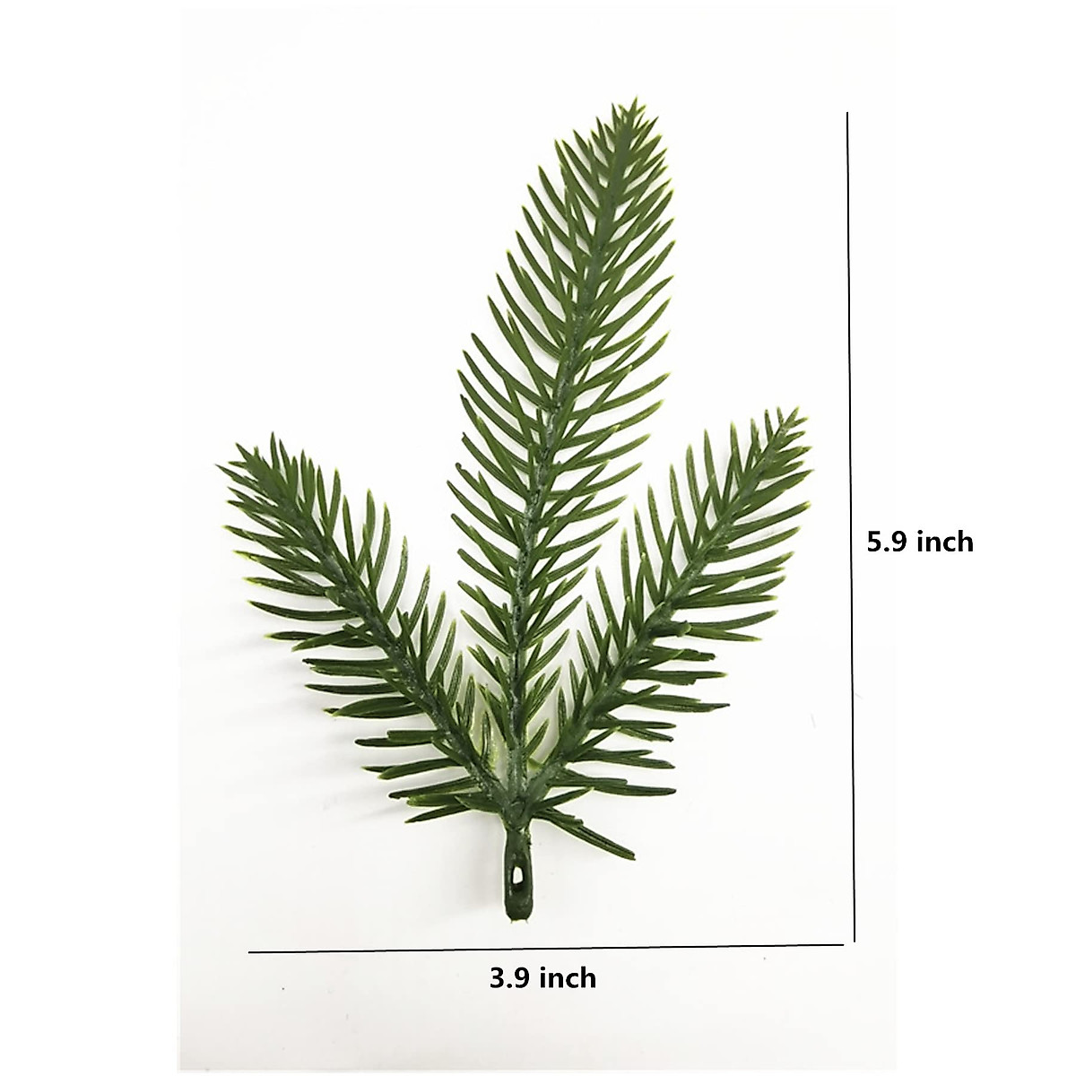 Jylucky 60 PCS Artificial Pine Needles with 3 Branches, 5.9 x 3.9 Inch Pine Twigs Greenery Plants Pine Leaves Needle for Thanksgiving Christmas DIY Garland Wreath Wedding Home Garden Decoration