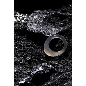 S.Leaf Sterling Silver Petite Pinky Ring Dome Agate Chunky Rings Puffy Gold Rings for Women Stackable Rings for Women(white, 7)