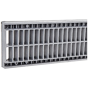 NDS, Gray 241-1 Spee-D Channel Drain Grate, 4-1/8 in. wide X 2 ft. long