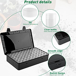 TLPCRKI 60 Slots Seed Storage Box, Opaque Light Proof Seed Organizer Storage Organizer with 3 Sheet Label Stickers, Seed Container for Flower Vegetable Plants Garden