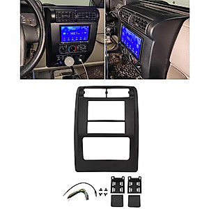 HECASA Double Din Dash Kit W/Wiring Harness Compatible with 2003-2006 Jeep Wrangler TJ Radio Dash Bezel