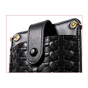 Cell Phone Purse Wallet Case Small Crossbody Bag with Chain Strap for iPhone 13 12 11 Pro Max XR OnePlus Nord N200 9 8 8T Galaxy S21 S20 Note 20 Ultra S21 FE A32 A52 A72 Sony Xperia 1 III 10 II(Black)