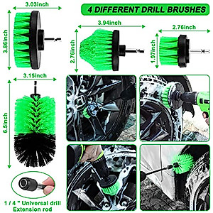 Aucurwen 29Pcs Car Detailing Brush Set, Car Detailing Kit, Auto Detailing Drill Brush Set, Car Polishing & Buffing Pads Kit, Car Cleaning Wash Kit for Interior, Exterior, Wheels, Carpet, Bathroom