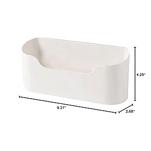 YESBAY Wall Mount Organizer Rack Wall Storage Box Floating Shelves Multi-Purpose Self-Adhesive Storage Box Sturdy Reusable Organizer for Doors Walls Refrigerators Bathroom Kitchen White