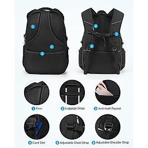 HOMIEE Laptop Backpack Extra Large Travel Backpack 40L Anti Theft College School Backpack for Men Women with USB Port, Water Resistant Business Computer Bag Fit 17.3 Inch Laptop