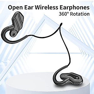 KauLueDer Conduction Open Ear Bluetooth Headphone,V5.1 Air Conduction Earphone with Built-in Microphone for Fitness/Office/Home/Leisure