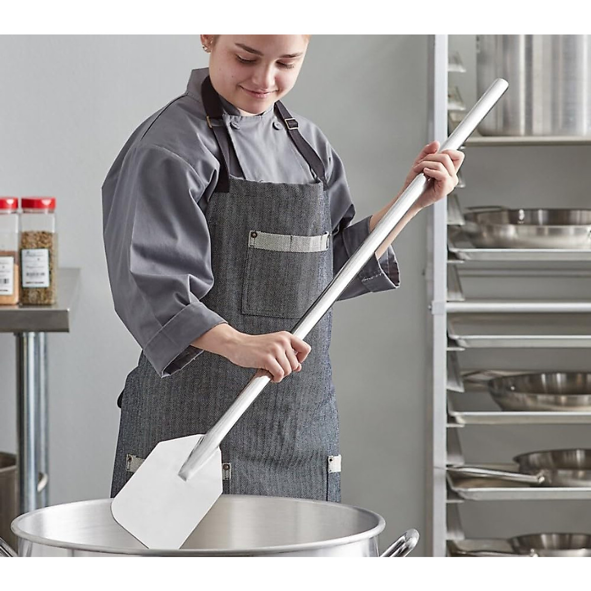 Soro Essentials- 48” Stainless Steel Mixing Stir Paddle- Long Stir Paddle for Large Batch Cooking Stirring Spatula for Brewing Handle for Cooking Cajun Crawfish Boil in Big Stock Pots