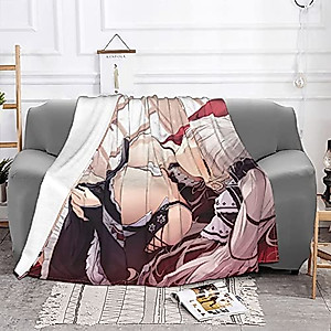 Azur Lane Throw Blanket Anime Pattern Super Soft Premium Silky Flannel Lightweight Warm Blankets for Couch Sofa Bed Camping 80"x60"