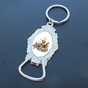 12 PCS Personalized First Communion Favor Engraved Bottle Opener Keychain Recuerdos para Primera Comunion Niña Niño Customized