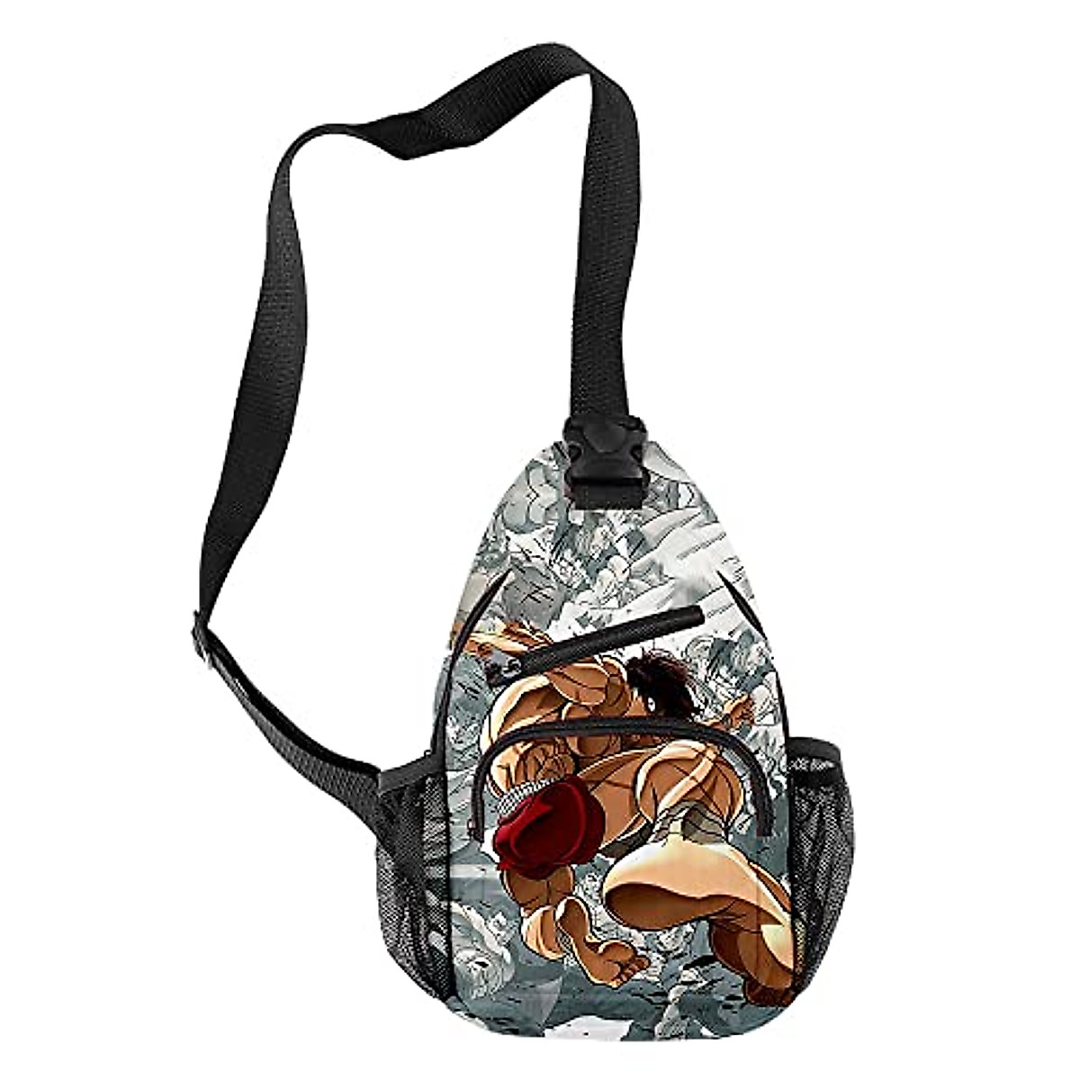 ZHONGYOULIFE Anime baki Surrounding Single Shoulder Bag grappler Manga Sling Bag Cosplay Daypack (b)