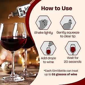 Drop It Wine Drops 2pk - The Original Sulfite and Tannin Reducer - Naturally Eliminate Sensitivities, Allergies, and Histamines - Portable Wine Wand Alternative - Easy To Use - Treat Up To 55 Glasses