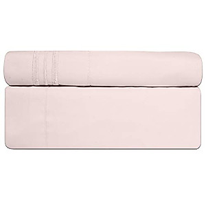 California King Sheet Sets - Breathable Luxury Sheets with Full Elastic & Secure Corner Straps Built In - 1800 Supreme Collection Deep Pocket Bedding Set, Sheet Set, California King, Pale Pink