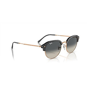 Ray-Ban RB4429 Round Sunglasses, Dark Grey On Rose Gold/Grey Gradient, 53 mm
