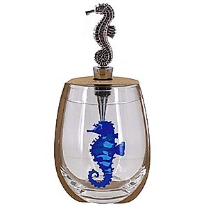 Chesapeake Bay 71669 2 Piece Seahorse Wine Glass with Stopper