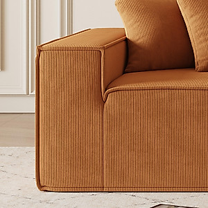 VASOENY 78.74" Modern Loveseat Sofa, Soft Corduroy Love Seat Couch, Comfy Leisure 2 Seater Sofa with 2 Waist Pillow for Living Room, Bedroom, Office, No Assembly Required