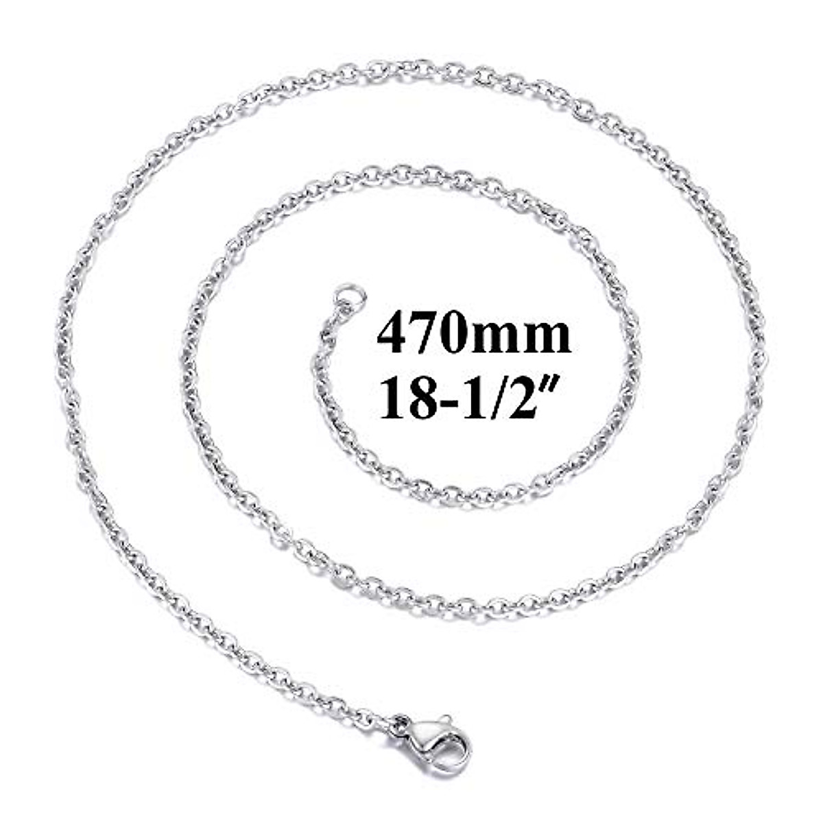 30 Pack 18 Inch Necklace Chain Stainless Steel Link Cable Chain Necklace with Lobster Clasps for DIY Jewelry Making