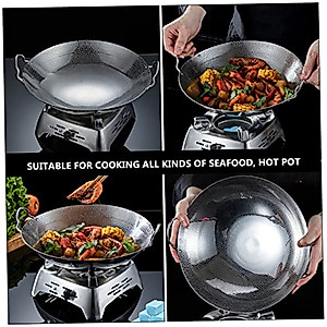 Angoily Stainless Steel Seafood Pot Stove Burner Pans Korean Ramen Pot Metal Cooking Utensils Kitchen Gadget Gas Range Shabu Pot Non- Stick Paella Pan Kitchen Cookware Double Ear Ramen Pot