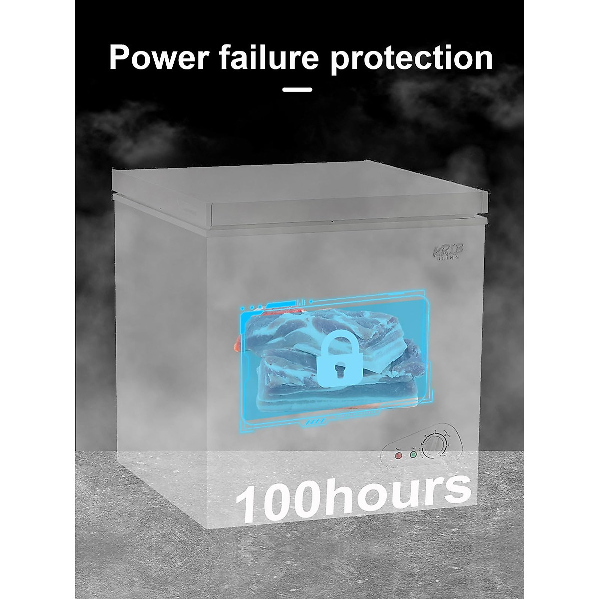 KRIB BLING Chest Freezer Krib Bling Adjustable Thermostat Compact Freezers with Removable Storage Basket for House Kitchen Garage Basement (7.0 cu.ft, White)