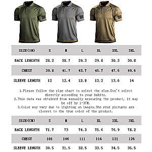 HARGLESMAN Men's Quick Dry Performance Short Sleeve Tactical Patriotic Polo T Shirt Tops Summer 1776 Printed Sports Casual Tees for Golf Tennis Paintball Activewear Black L