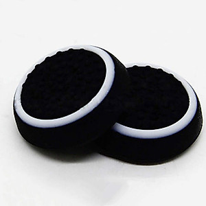 shlutesoy 4Pcs Joystick Caps,Soft Silicone Controller Thumb Stick Grip Joystick Button Cap Cover for PS3 PS4 Black&White