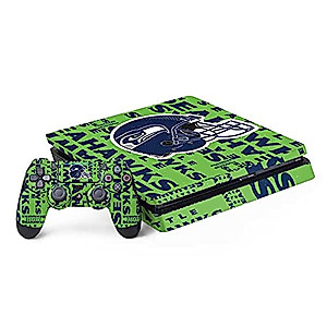 Skinit Decal Gaming Skin Compatible with PS4 Slim Bundle - Officially Licensed NFL Seattle Seahawks - Blast Green Design