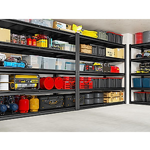 REIBII 78" H Garage Shelving, 55" W Storage Shelves 3000LBS Heavy Duty Shelving 5 Tier Adjustable Metal Shelving Unit for Storage Rack Garage Shelves Industrial Storage Shelf 55" W x 26" D x 78" H