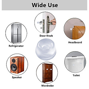 Door Knob Stopper Rubber Wall Protector, Door Knob Bumpers for Wall, 18PCS Small Door Stopper and 20 PCS Bumper Pads, Bumpers Doorstop, Cabinet Door Wall Protector