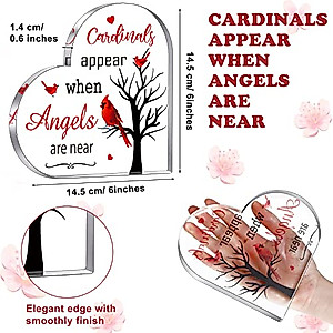 Red Cardinal Sympathy Gift Decor Heart Memorial Gift Crystal Acrylic Bereavement Gift Loss of Loved One Table Centerpieces Remembrance Christmas Decor Condolence Gift for Loss of Mother