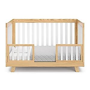 Storkcraft Beckett 3-in-1 Convertible Crib (Natural with White Slats) – Converts from Baby Crib to Toddler Bed and Daybed, Fits Standard Full-Size Crib Mattress, Adjustable Mattress Support Base