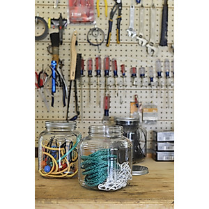 Anchor Hocking 1-Gallon Cracker Jar with Lid, Brushed Aluminum, Set of 4