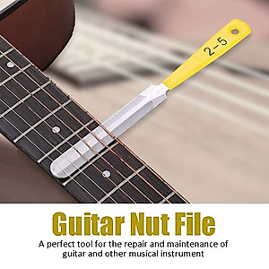 Bnineteenteam 3PCS Guitar Nut File Set Nail Puller Repair Tool Stainless Steel Guitar Fret File for Bass Mandoline Banjo Ukulele
