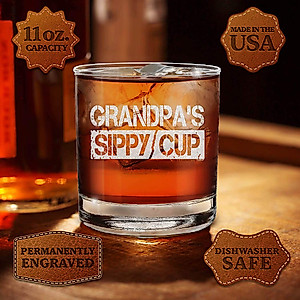 shop4ever Grandpa's Sippy Cup Engraved Whiskey Glass Promoted To Grandpa New Grandpa