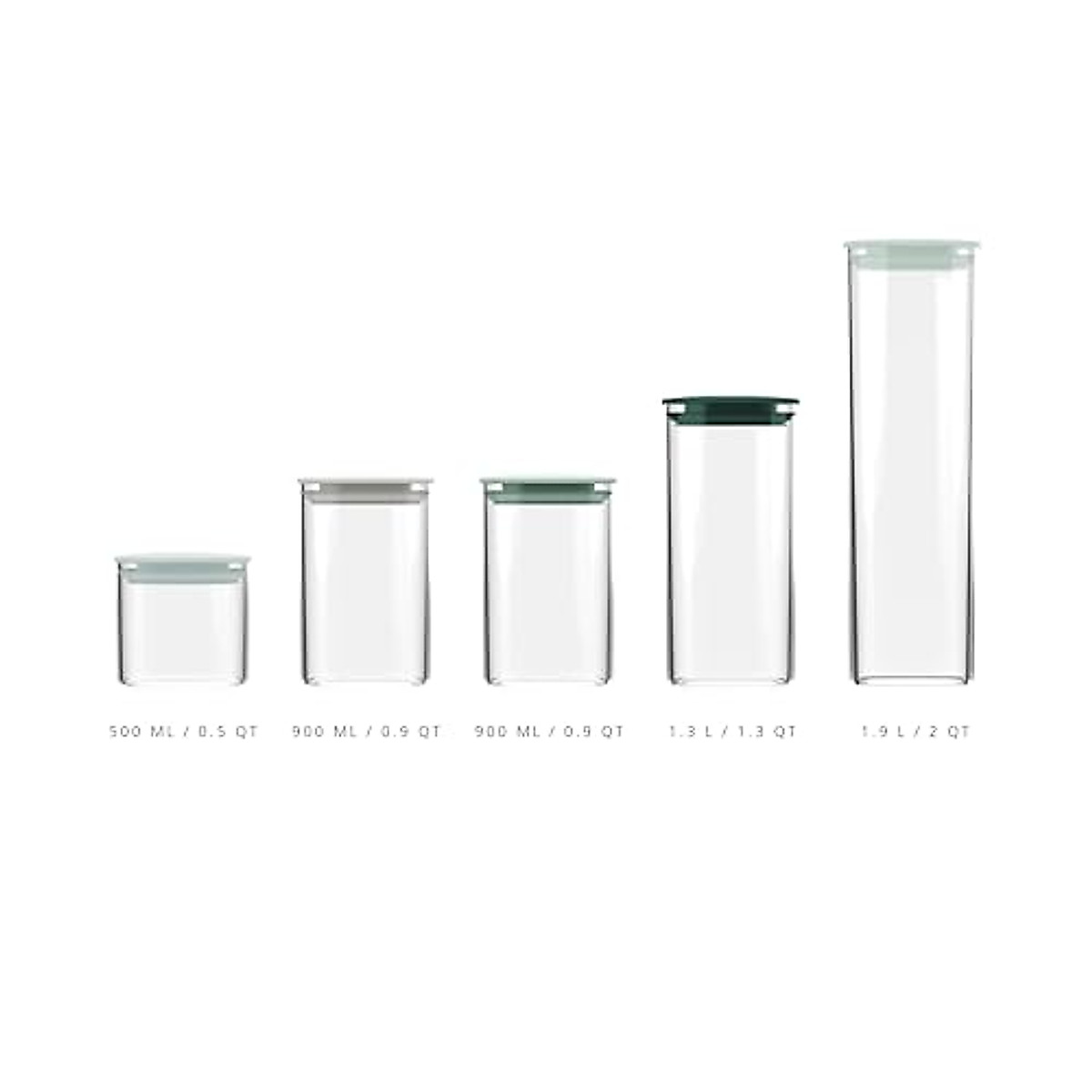 Joseph Joseph Podium™ 5-piece storage container set - Editions (Sage),Green