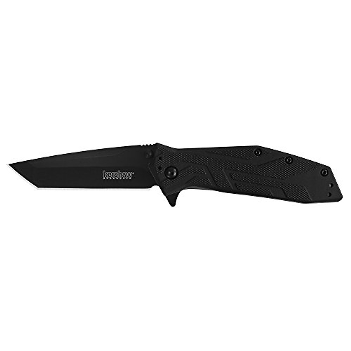 Kershaw Brawler Pocketknife, 3" 8Cr13MoV Steel Modified Tanto Blade, Assisted Folder Opening with Flipper, Liner Lock System, Tactical EDC