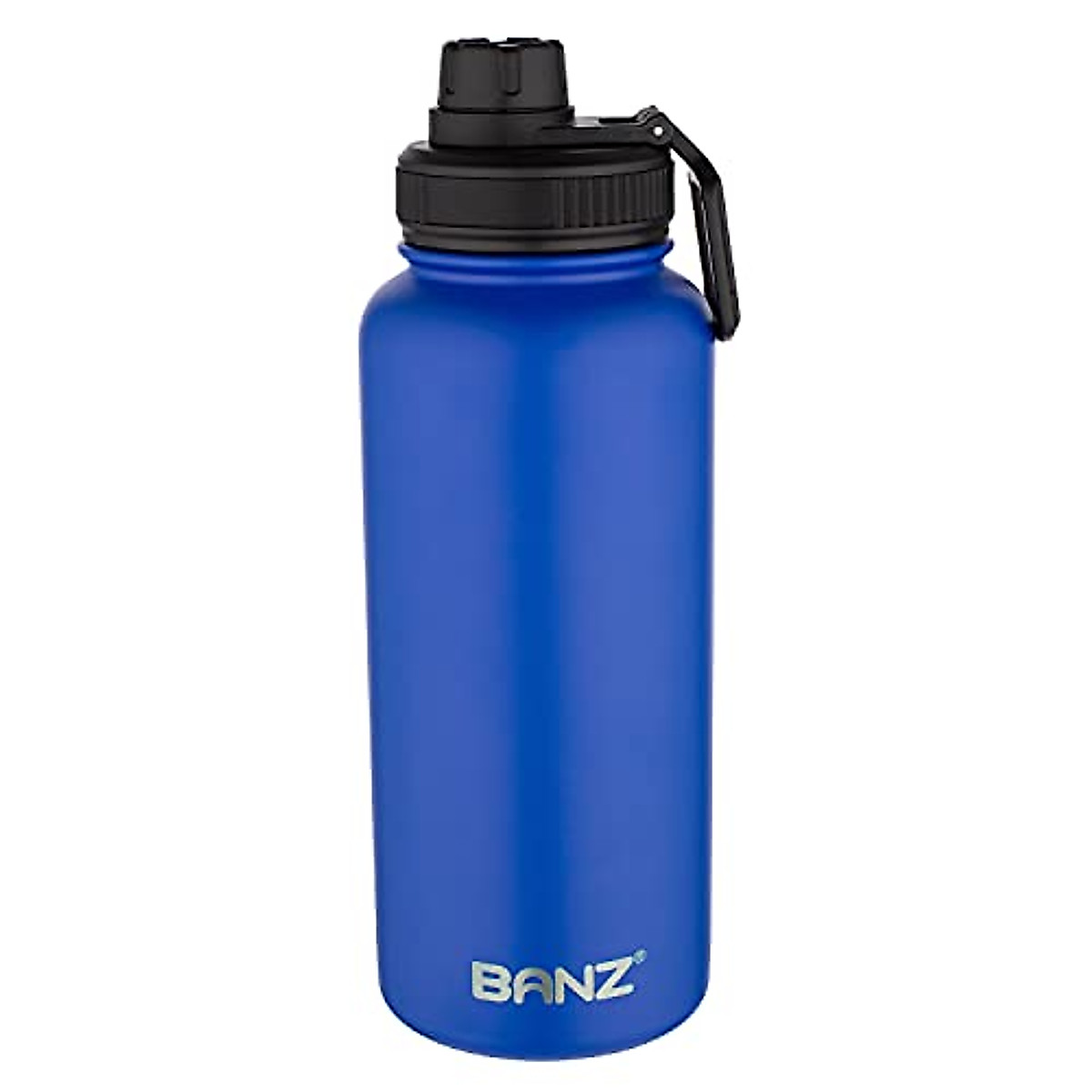 BANZ Double Walled, Insulated Water Bottle - Large, Stainless Steel and Re-useable Vacuum Insulated Flask Includes Bonus Sports Lid - 32 oz - Blue
