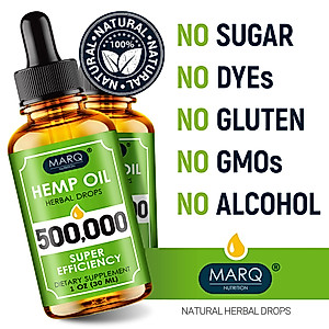 Hеmp Oil (2 Pack) – 500,000 – Colorado Sеed Extract - Natural Omega 3, 6, 9 Source - Made in USA - Providеs Restful Sleep